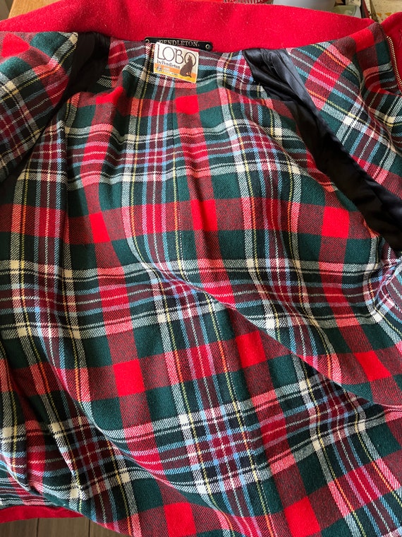 Vintage Pendleton LOBO red virgin wool hooded coat me… - Gem