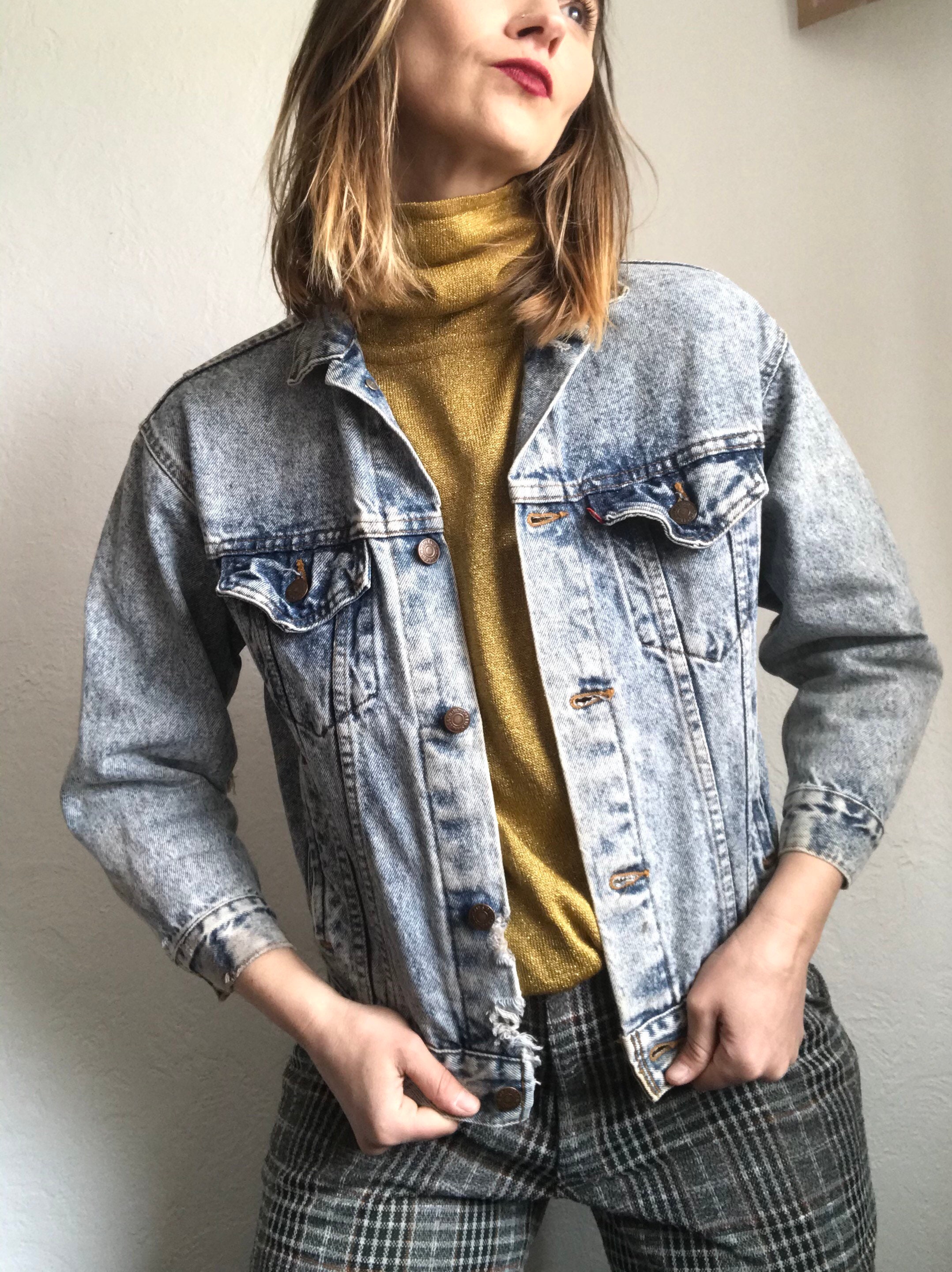 Vintage Levis Stone Wash Denim Jacket USA Made Distressed - Etsy Canada