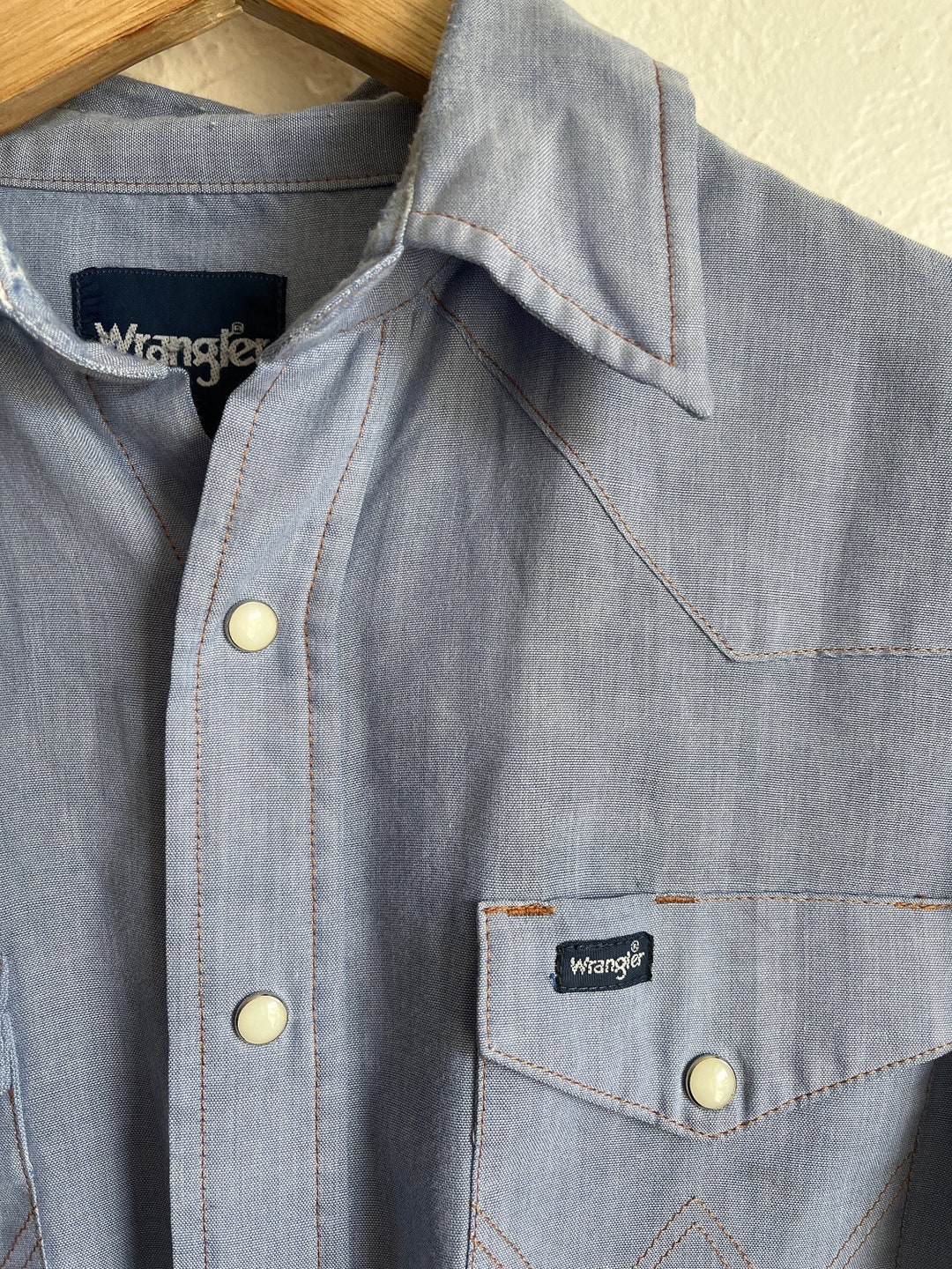 Vintage Wrangler Classic Blue Pearl Snap Shirt Large - Etsy