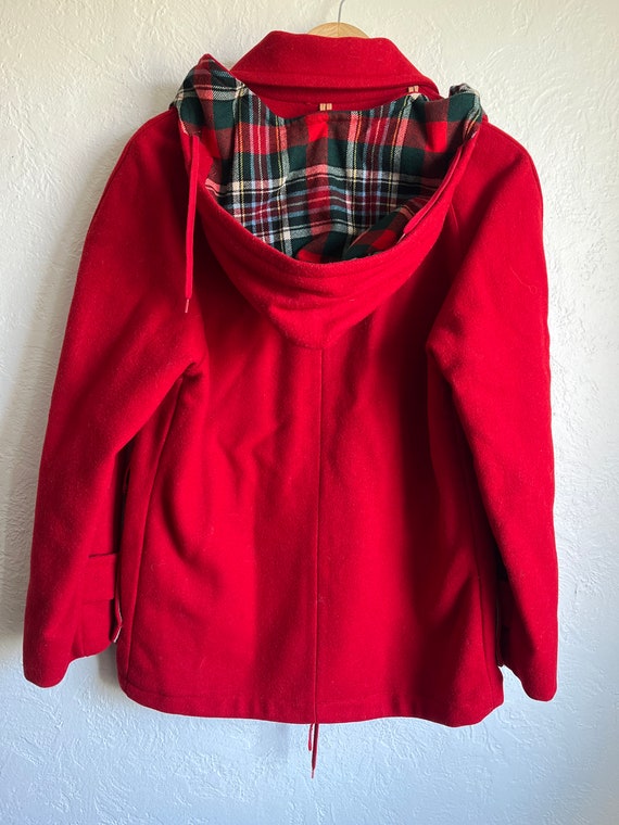 Vintage Pendleton LOBO red virgin wool hooded coat me… - Gem