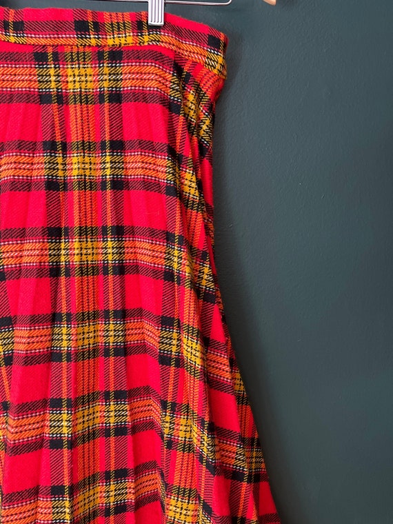 Vintage Montgomery Ward plaid pleated long skirt size… - Gem