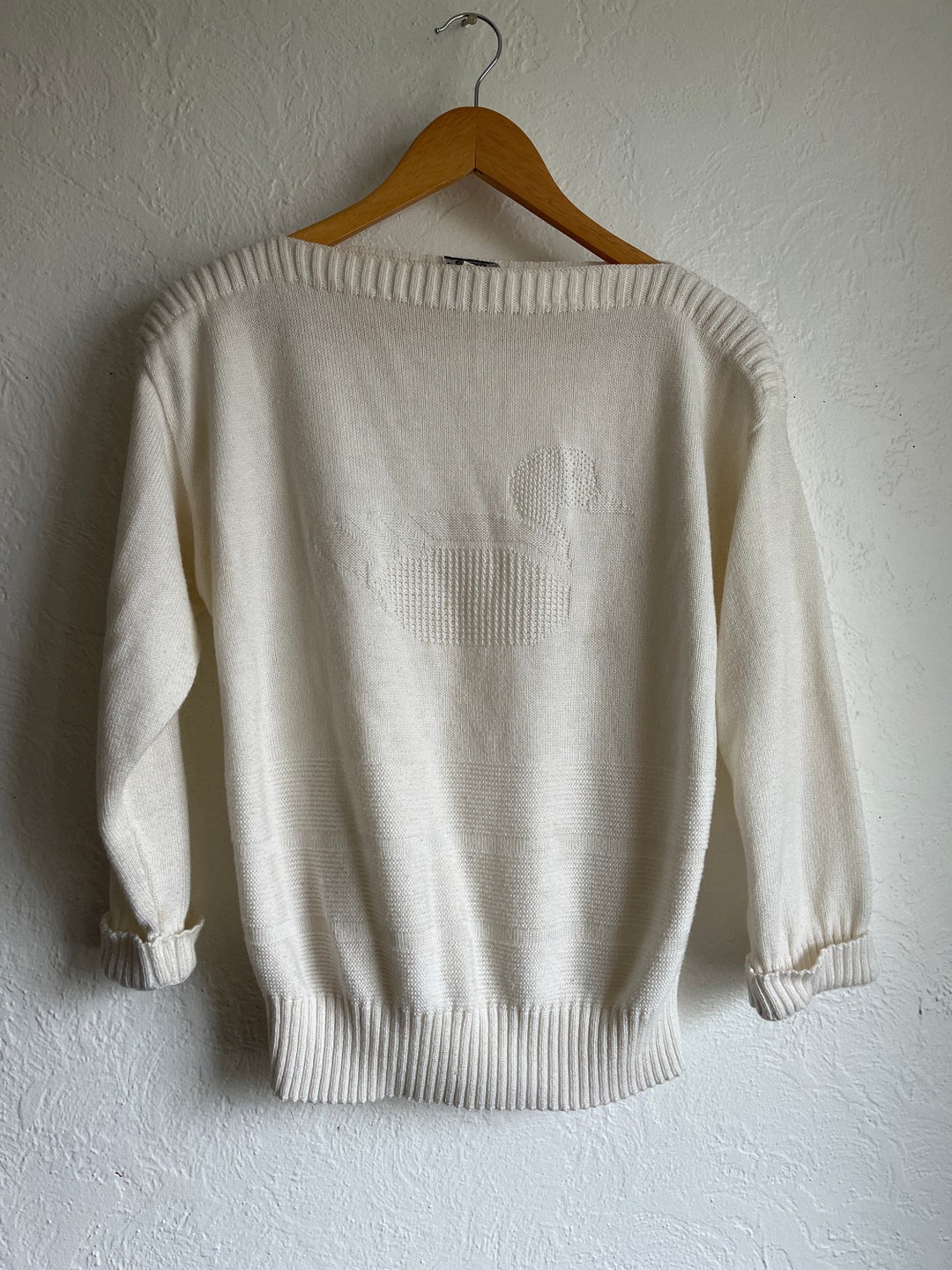 Vintage Kenneth Too Acrylic Knit Sweater Duck Image Size Medium USA ...