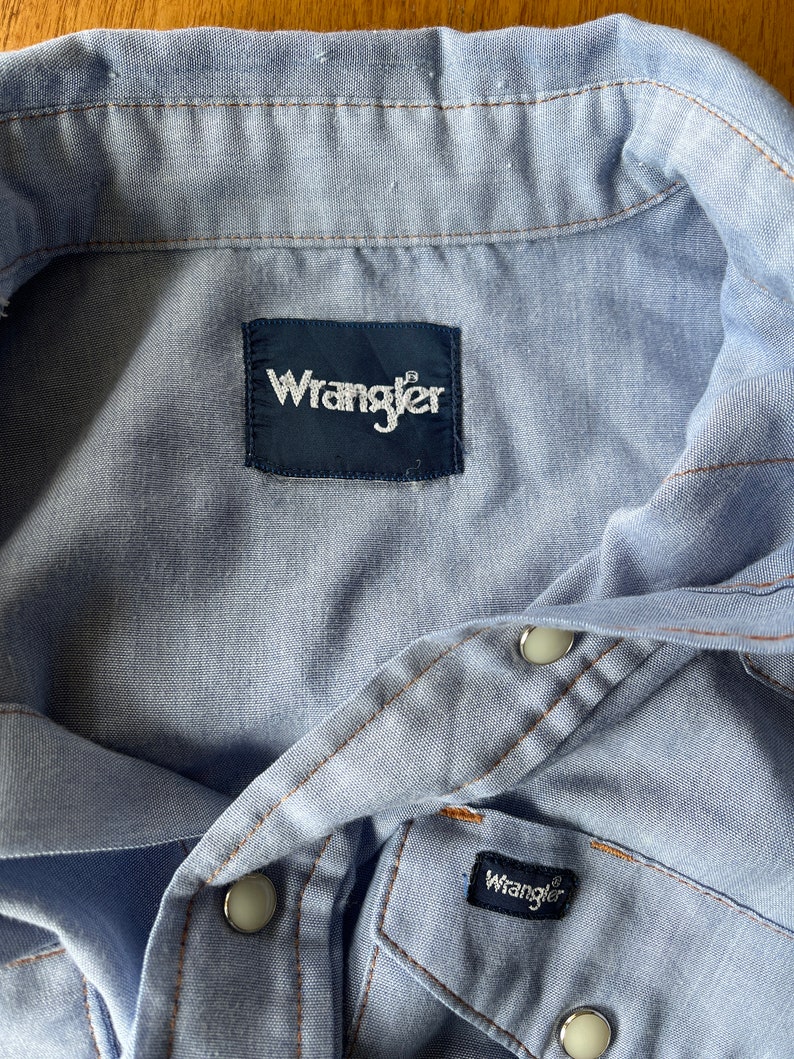 Vintage Wrangler Classic Blue Pearl Snap Shirt Large - Etsy