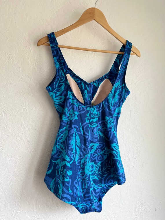 Vintage Maxine Of Hollywood One Piece Blue Swimsuit T… Gem