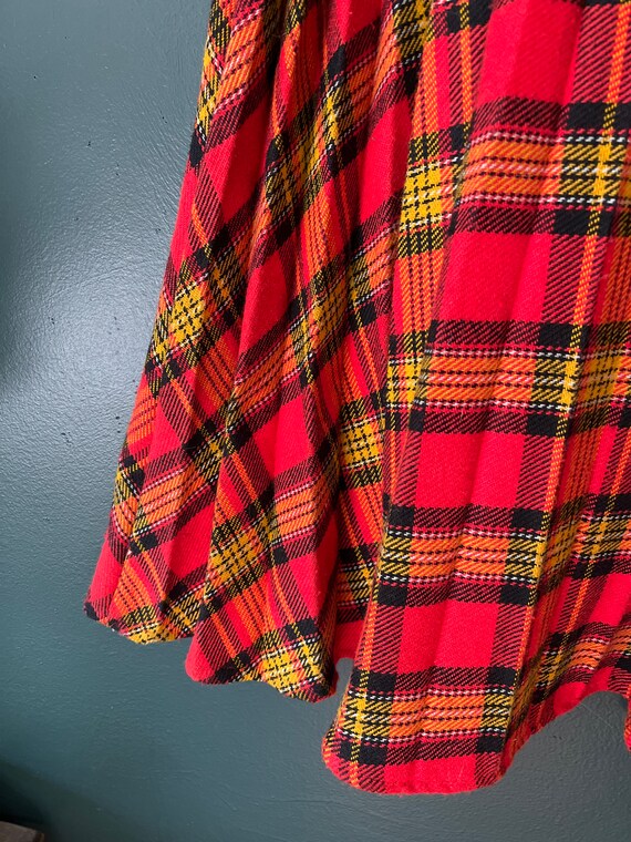 Vintage Montgomery Ward plaid pleated long skirt size… - Gem