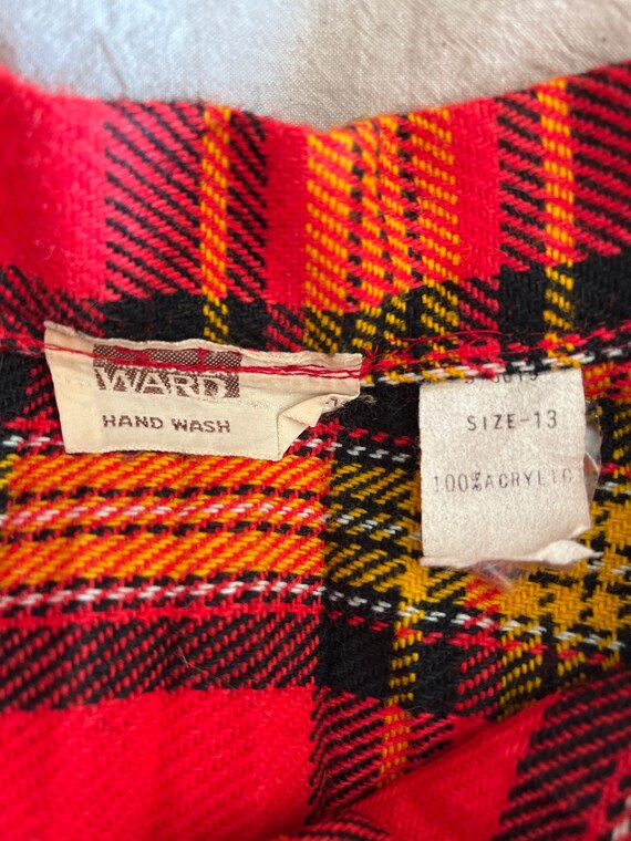 Vintage Montgomery Ward plaid pleated long skirt size… - Gem