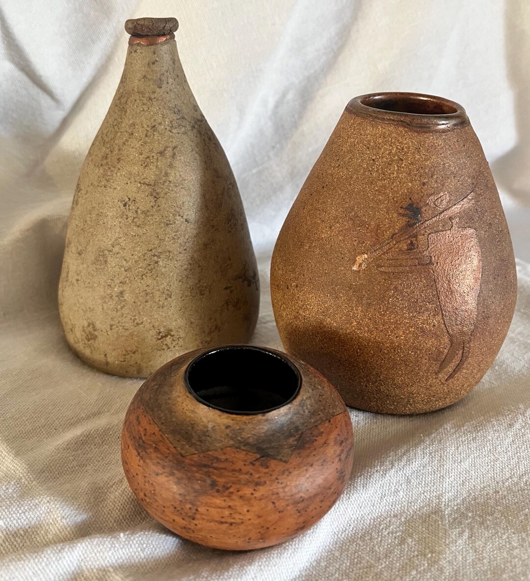 Clay Art Pottery; Trio of Lovely Small Pots by Linda Mckee-douchane ...
