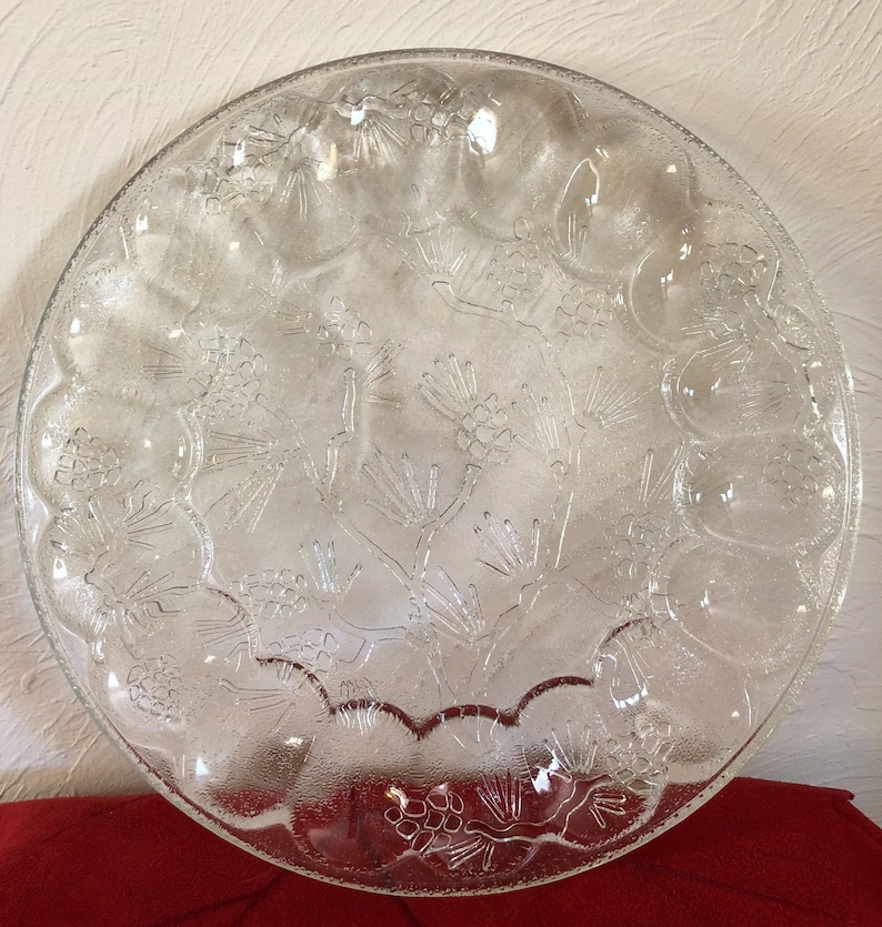 Tiara Glassware Ponderosa Pine Deviled Egg Platter 12 | Etsy