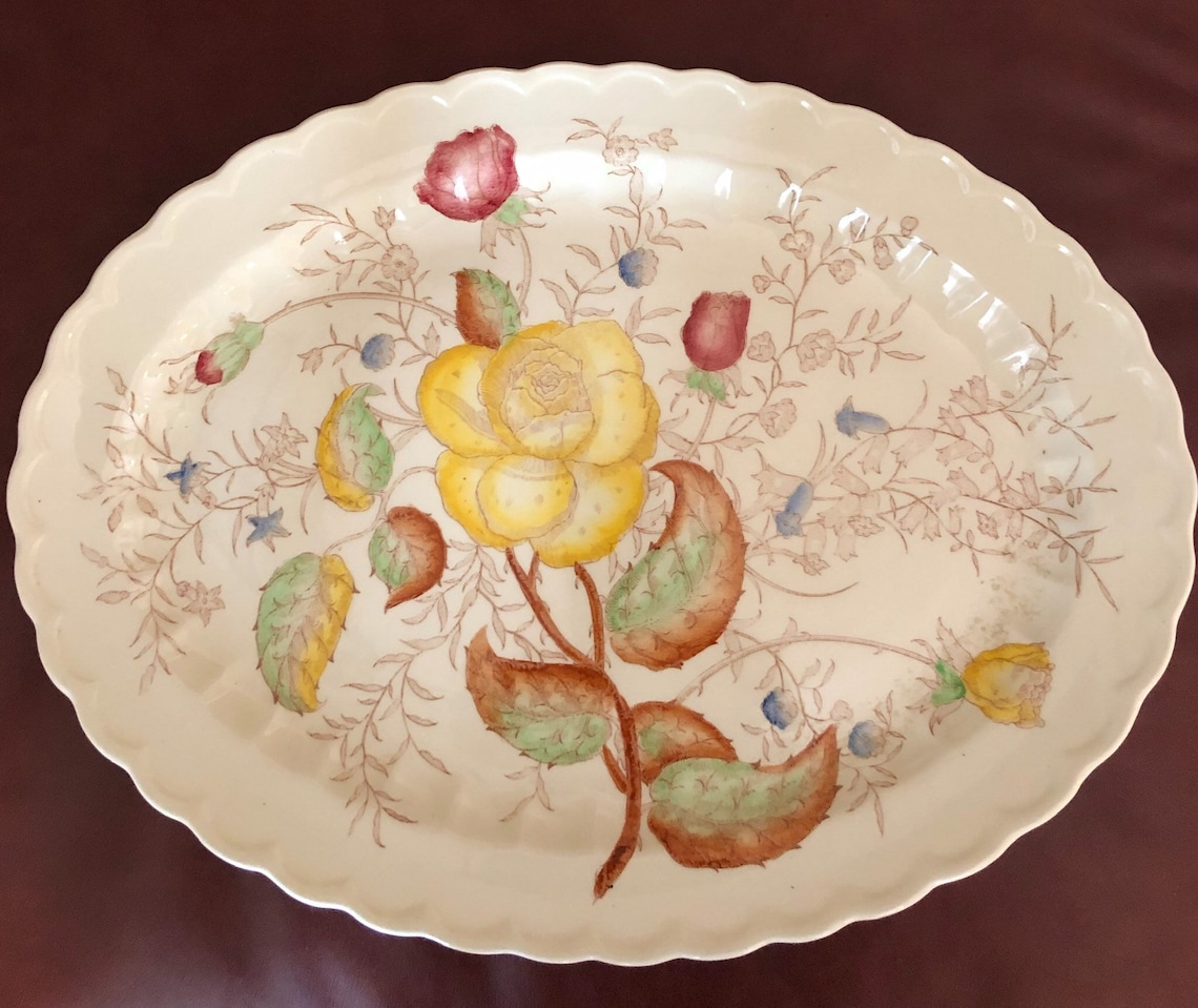 Vernon Kilns, Vernon, CA; Vernonware, "vernon Rose" Pattern Oval ...