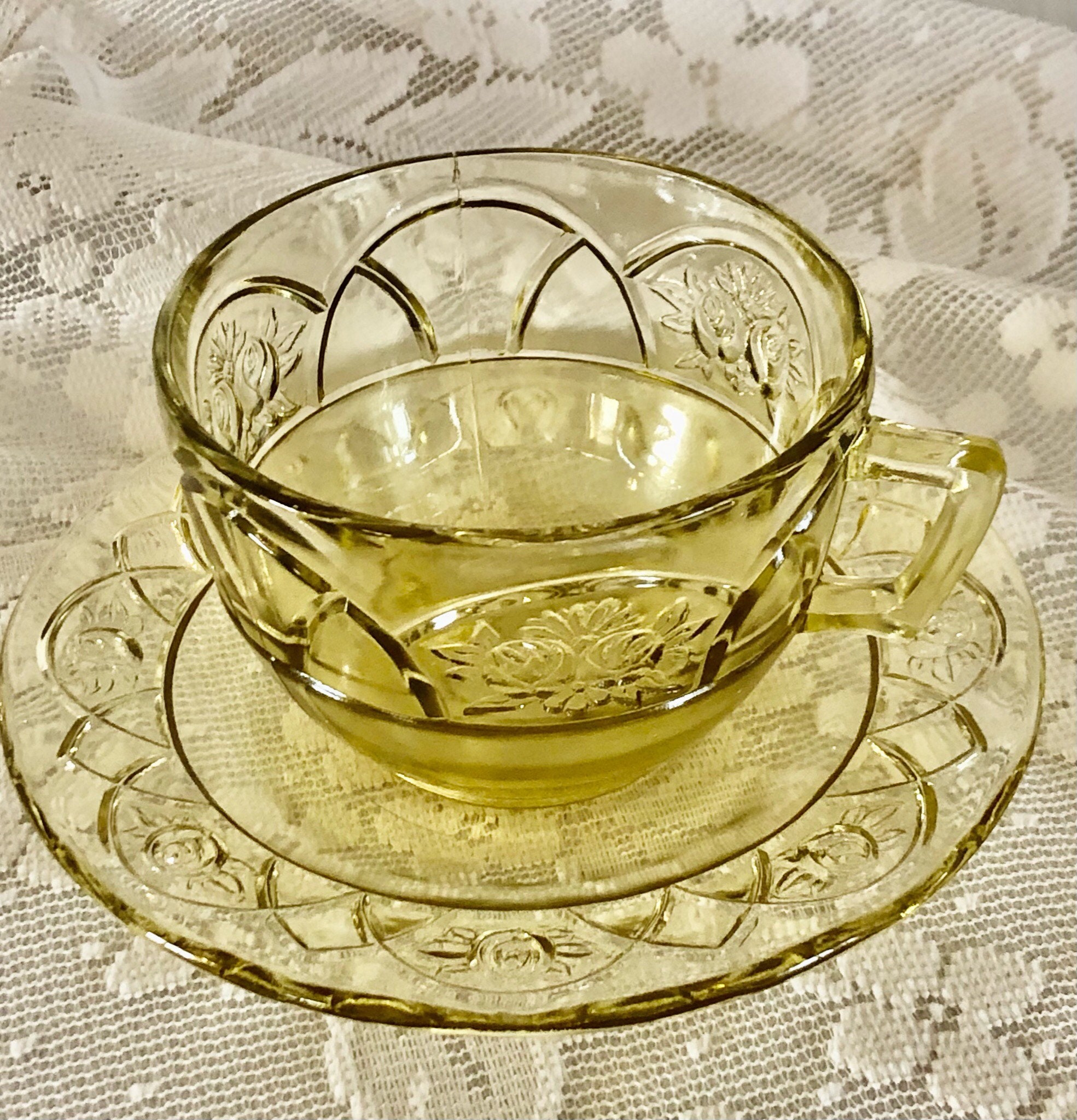 Art & Collectibles Collectibles Collectible Glass Dutch Rose Pattern ...