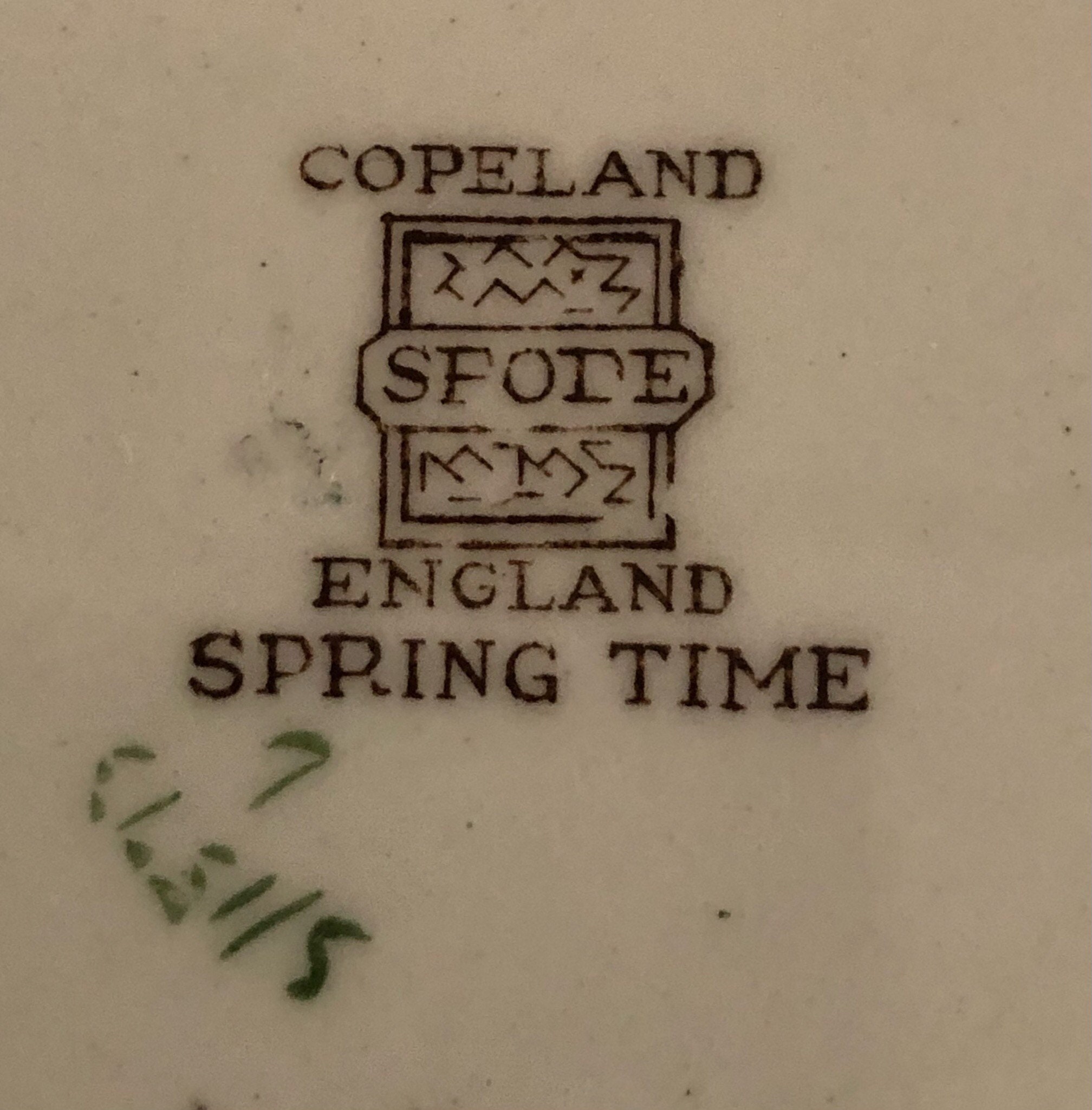 Spode copeland Spode, England, Springtime Pattern Dinner Plate, Dated ...