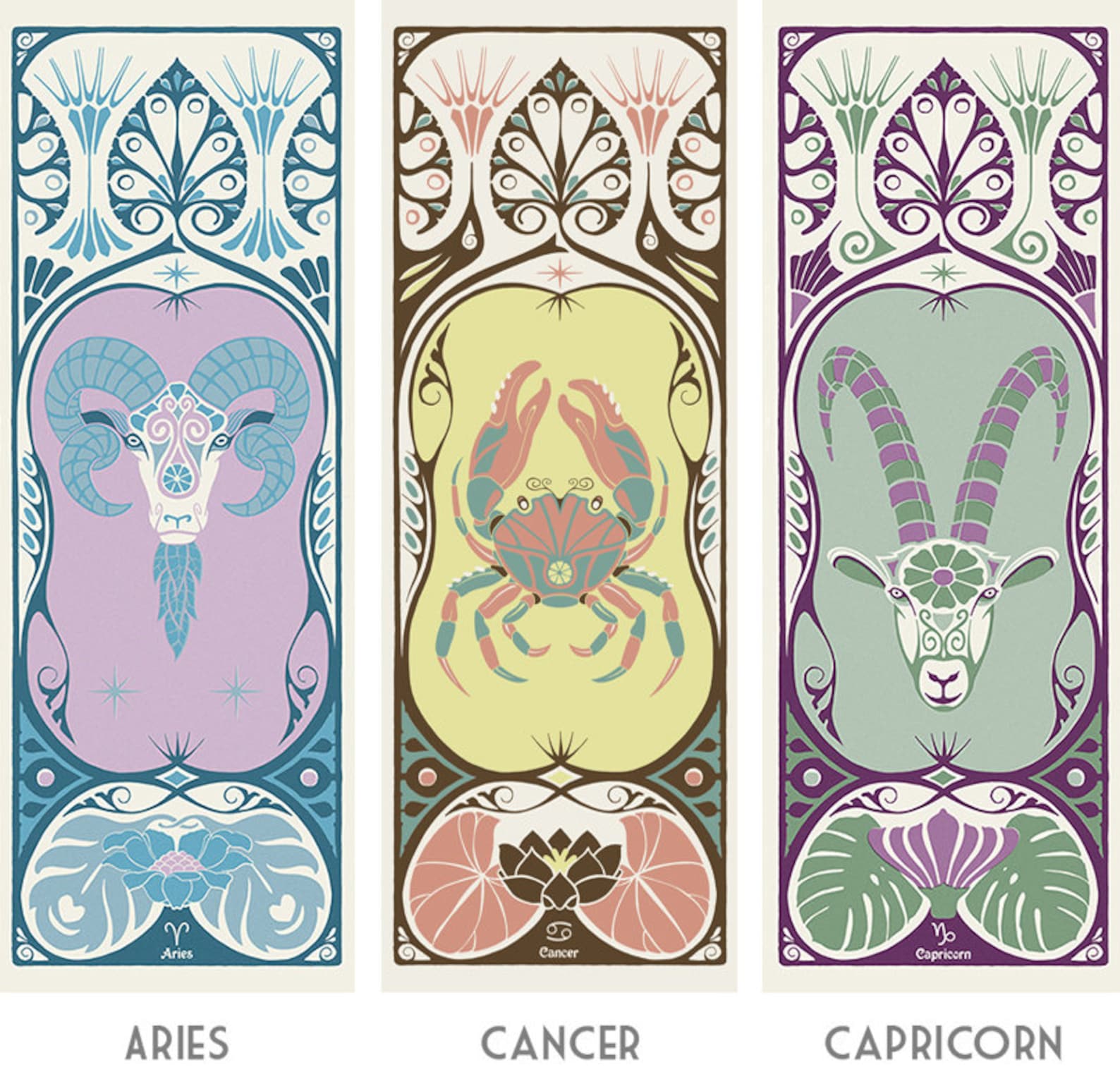 Danish Zodiac Sign Design Poster - Cancer Sign - Earthy Colors on High ...