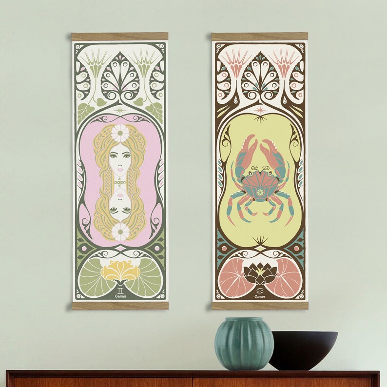 Danish Zodiac Sign Design Poster - Cancer Sign - Earthy Colors on High ...