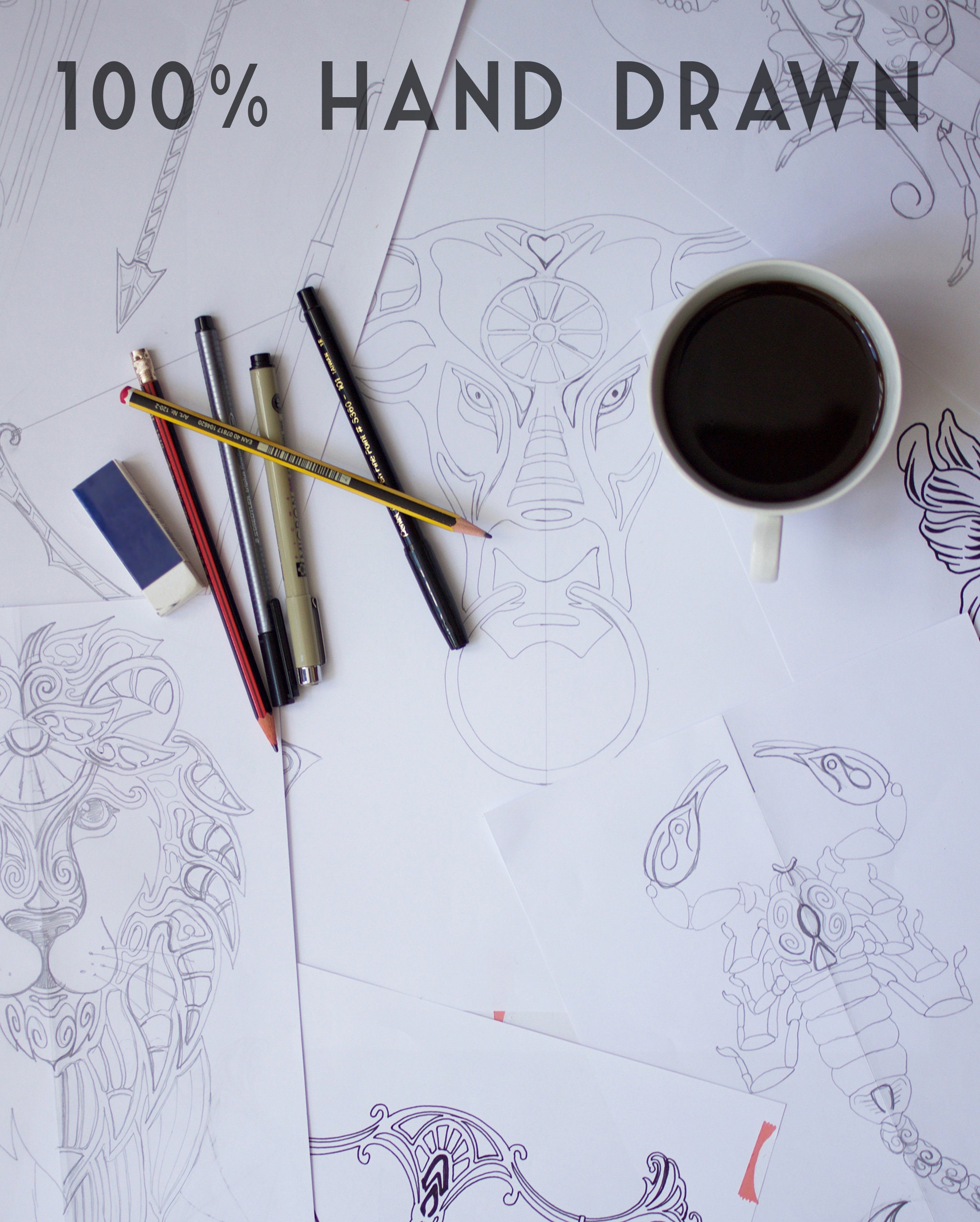 Danish Design Poster Sign ARIES Art Nouveau Zodiac Poster. Made and ...