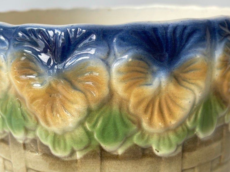 Large Art Nouveau Majolica Planter. SETTI Arts & Crafts Jardinieres ...