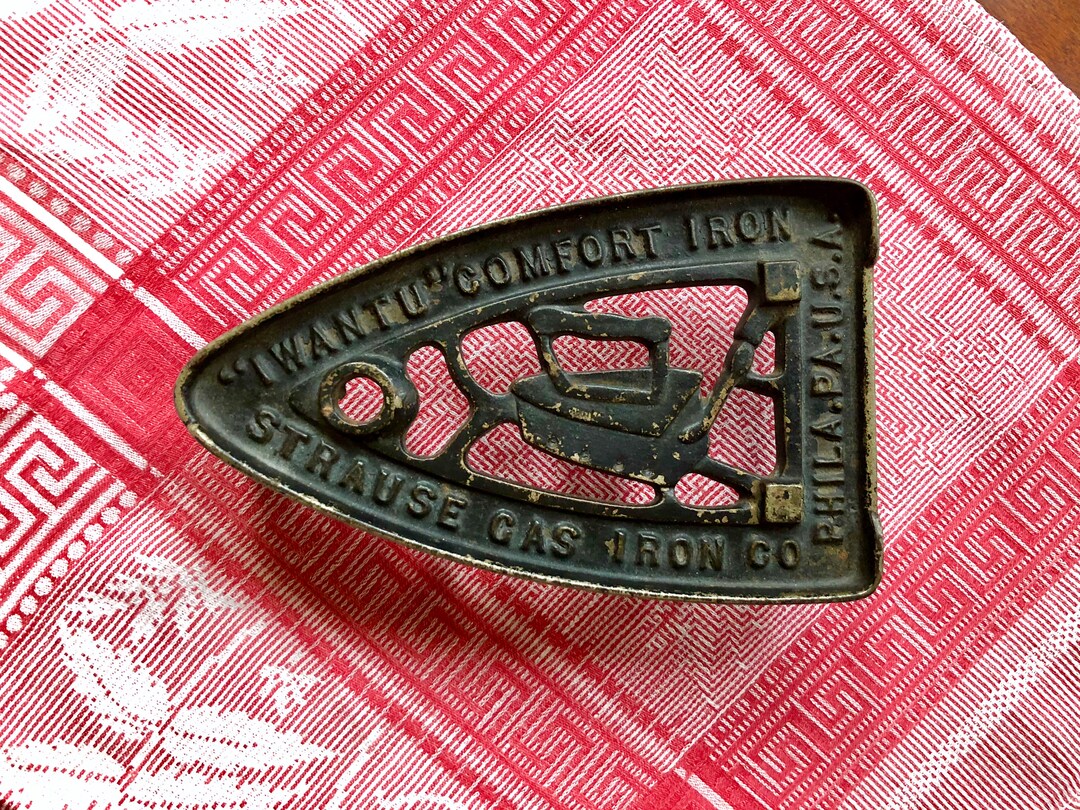 Vintage Antique "iwantu" I Want U Comfort Iron Cast Iron Trivet Strause ...