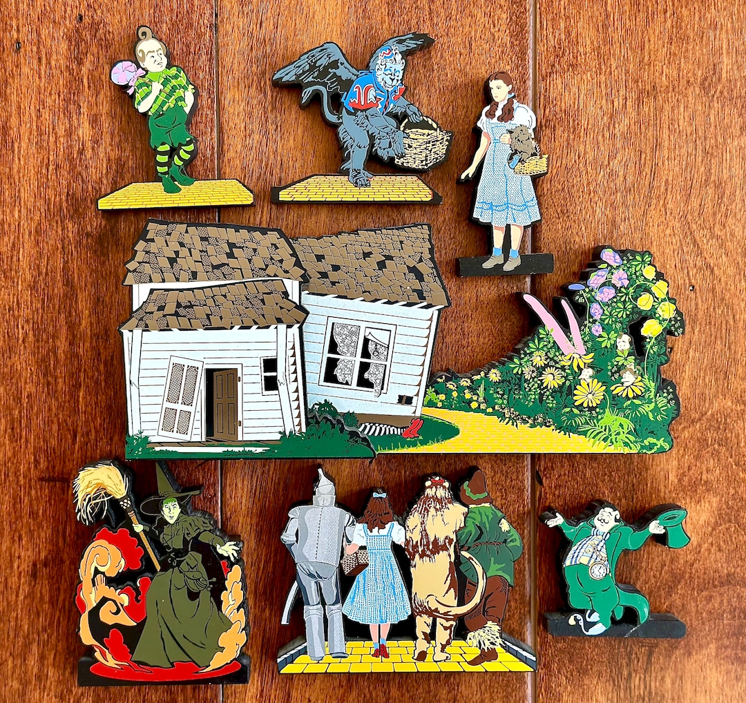 Vintage Shelia's Wizard of Oz 3D Wood Cut Shelf Sitters Mantel Display ...
