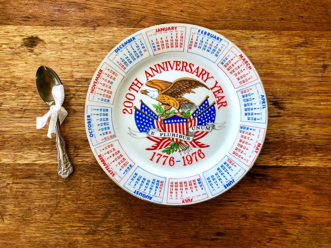 Vintage American USA Bicentennial Ceramic Plate 1776-1976 Spencer Gifts ...