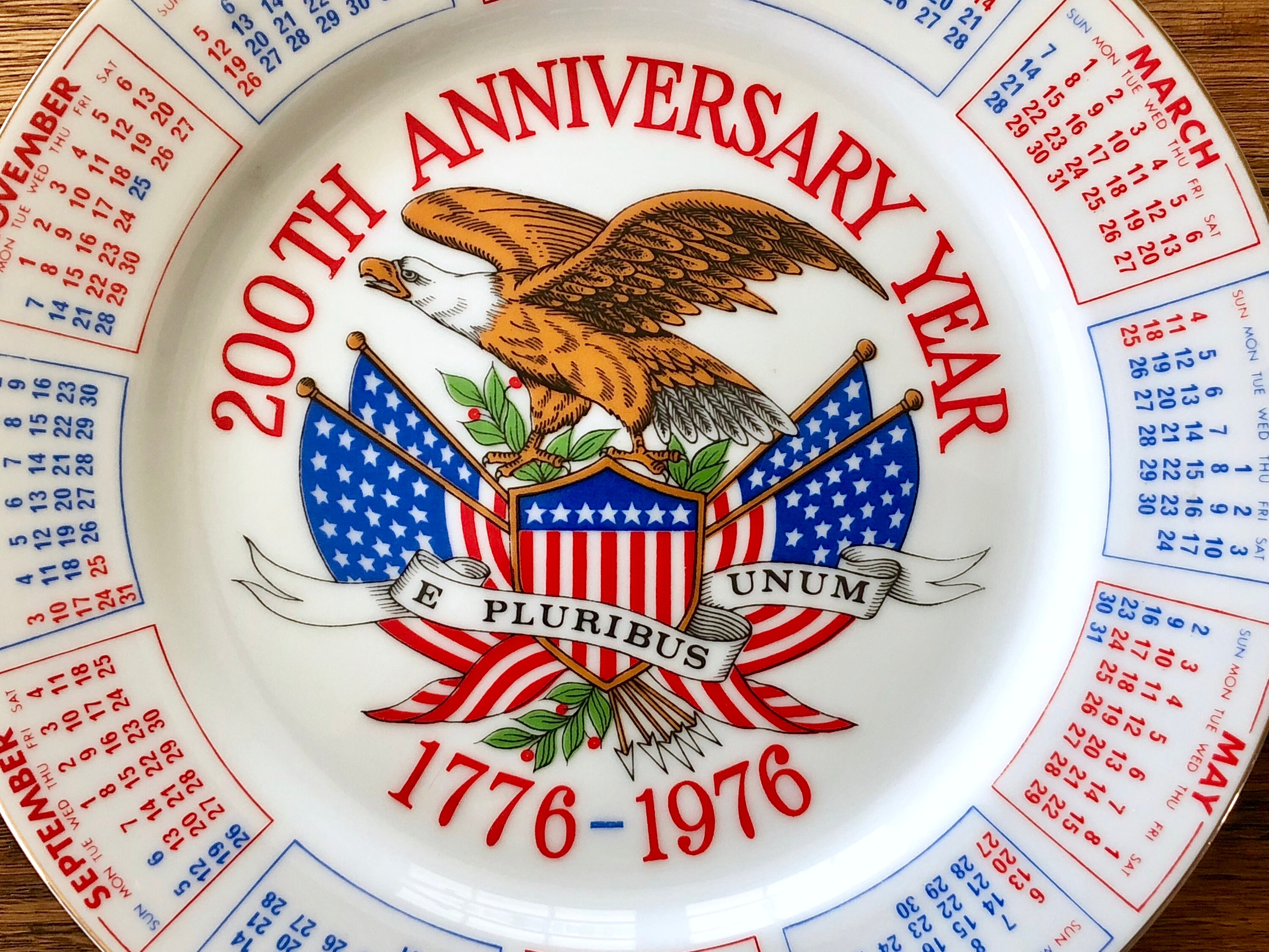 Vintage American USA Bicentennial Ceramic Plate 1776-1976 Spencer Gifts ...