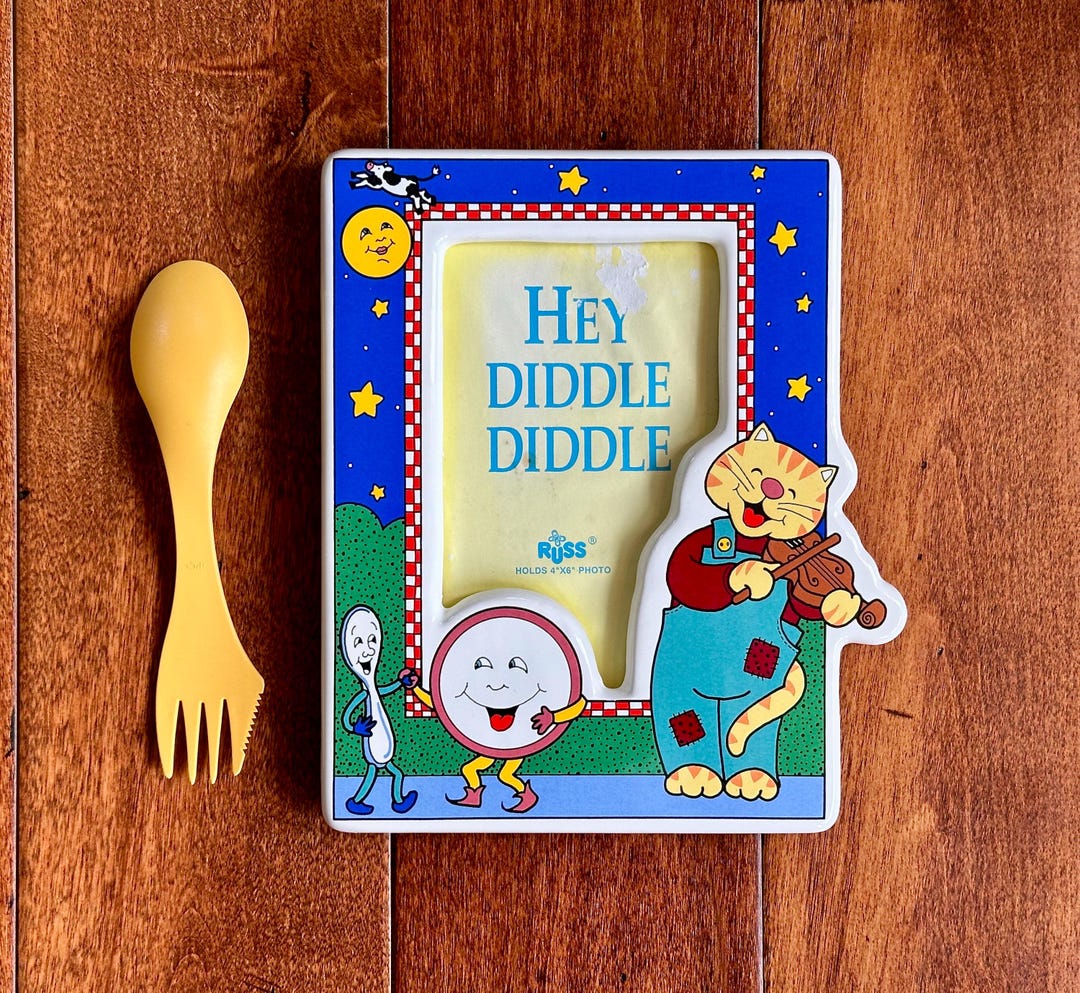 Vintage Russ Hey Diddle Diddle Ceramic Photo Frame Nursery Rhyme ...