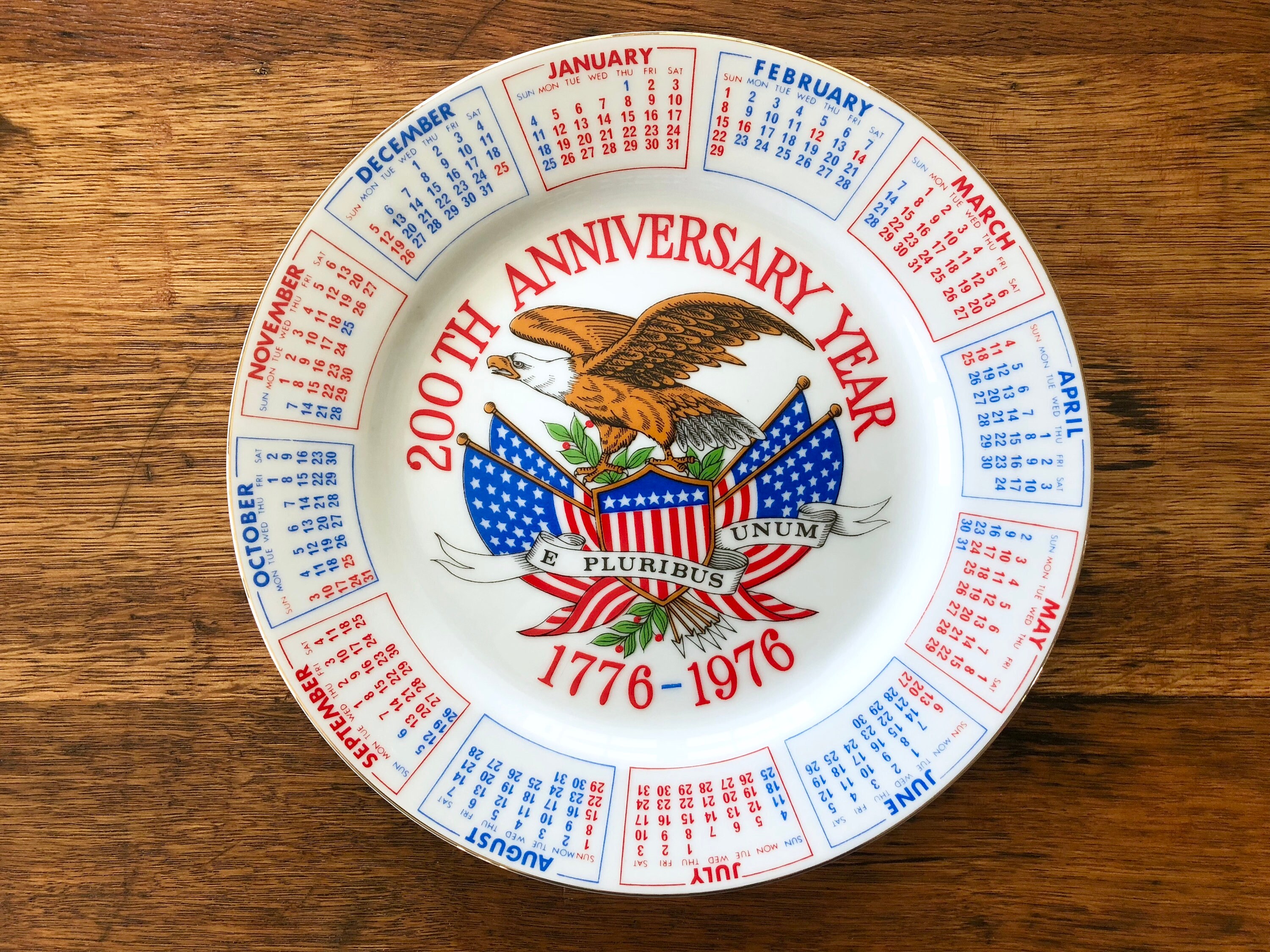 Vintage American USA Bicentennial Ceramic Plate 1776-1976 Spencer Gifts ...