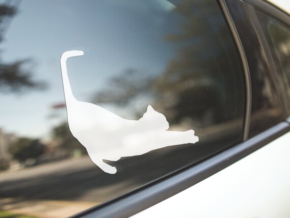 Cute Cat Decal / Cute Cat Sticker / Cat Stretch / Car Decal / - Etsy