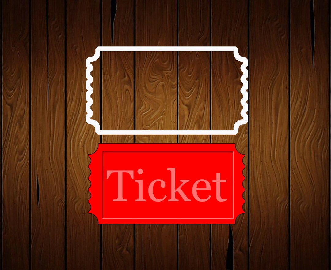 Ticket Cookie Cutter - Movie Ticket, Carnival Ticket - Ticket Shaped ...