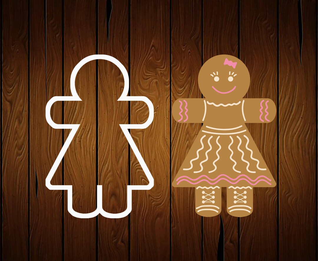Female Gingerbread Cookie Cutter - Girl Gingerbread Cookie Cutter ...