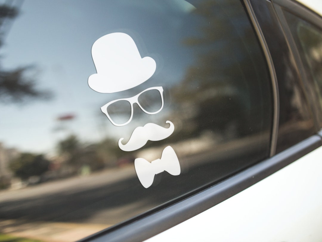 Moustache Mustache Decal Sticker / Bow Tie Decal Sticker / Top Hat ...