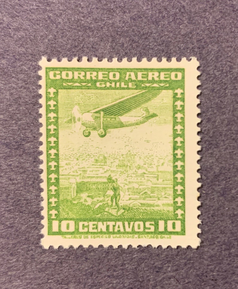 Vintage Chile 10 Cent Used Postage Stamp - Etsy