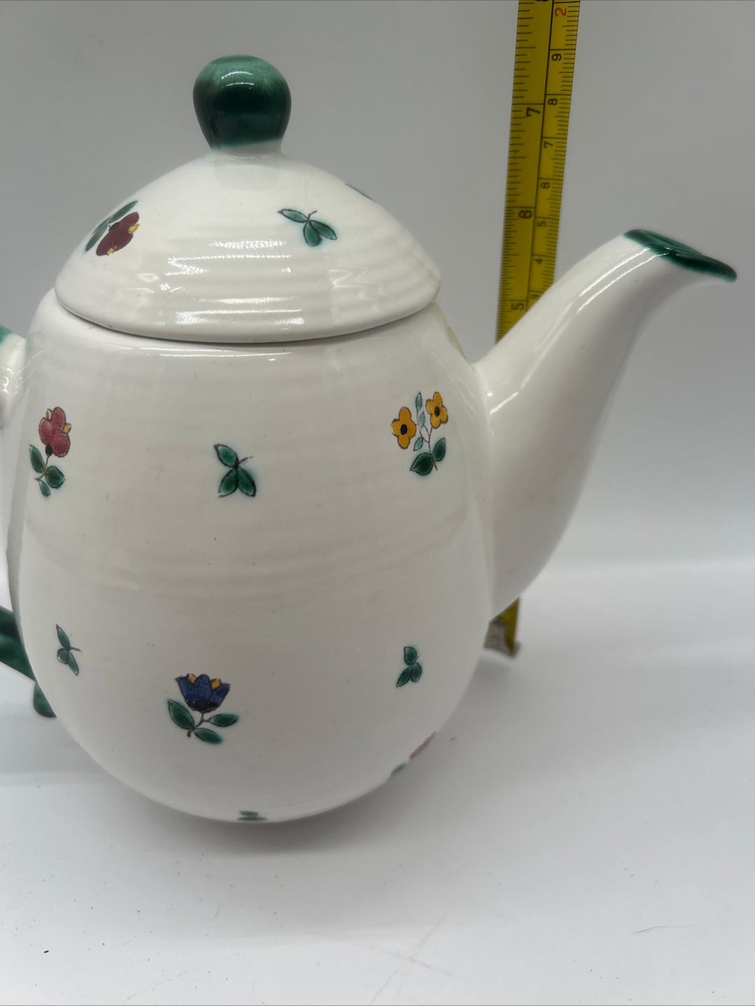 Gmunder Keramik Ceramic Vtg Teapot Alpine Flowers Austrian Hand-painted ...