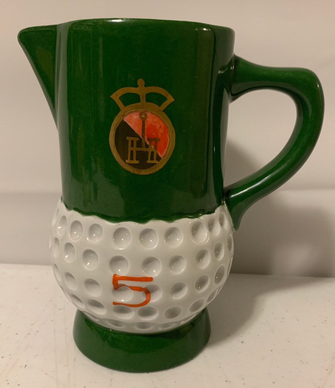 Vintage Green Ceramic No 5 Golf Ball Small Pitcher PP6894/3467 - Etsy