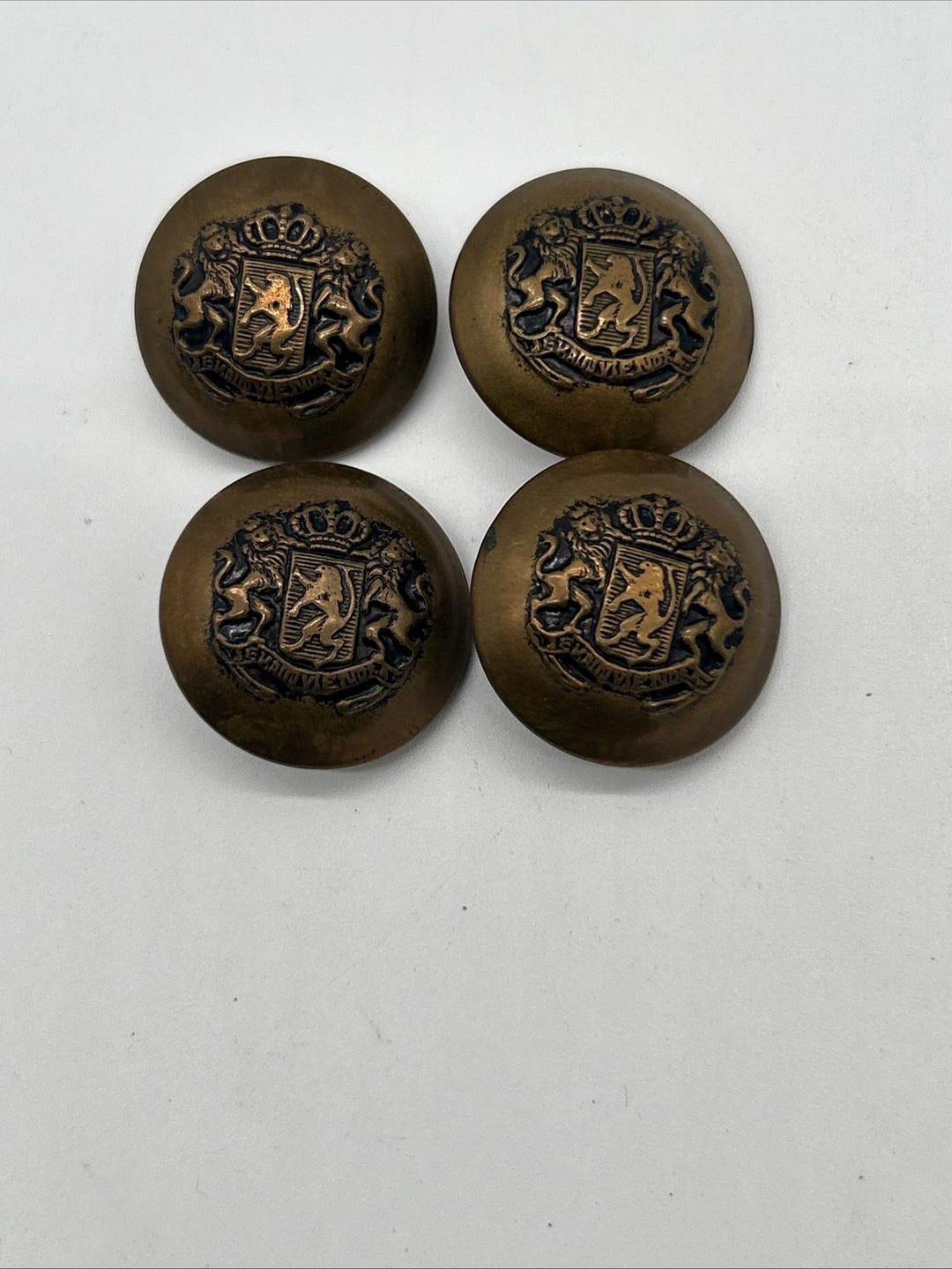 Vintage Dutch Netherlands Officers Coat of Arms Gold Metal Royal ...