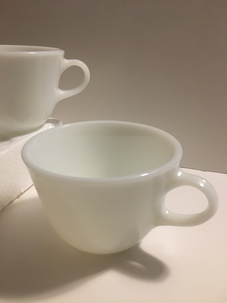 Pyrex Vintage Set of 2 White Milk Glass Coffee Tea Cup Mug - Etsy