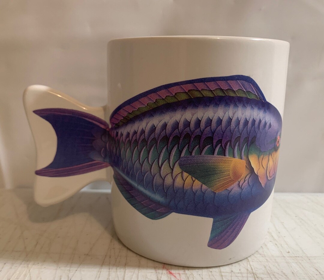 King Salmon Coffee Mug Parrot Fish Salamander VTG 1992 Fish - Etsy