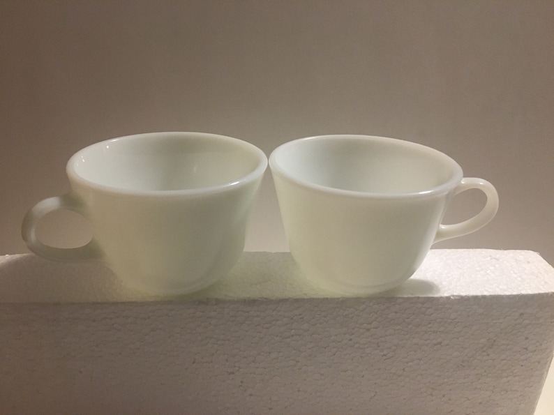 Pyrex Vintage Set of 2 White Milk Glass Coffee Tea Cup Mug - Etsy
