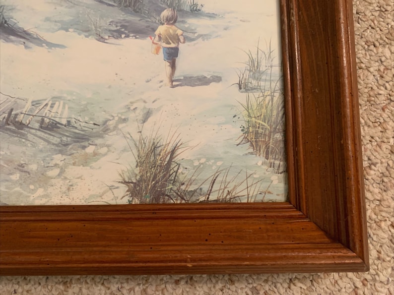 Adolf Sehring Lithograph A Day at the Beach Art Print 1975 Framed ...