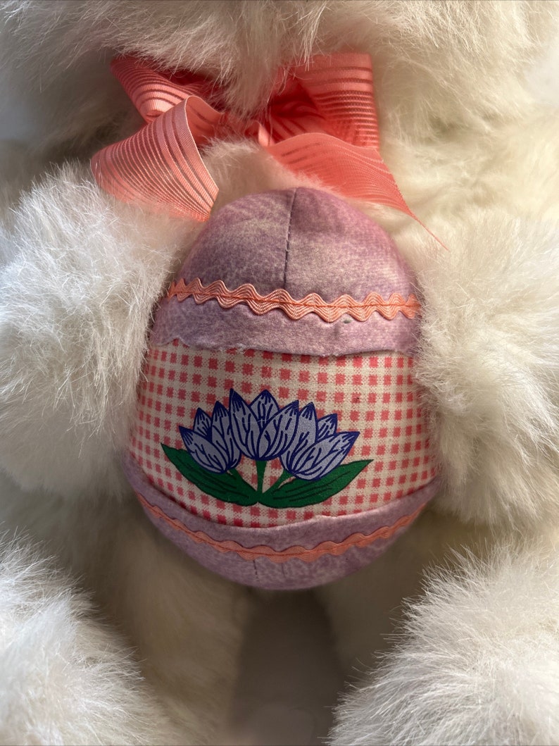 Vtg Easter Bunny Rabbit Plush Hoppy Hopster Egg Ribbon Dan Dee TB ...
