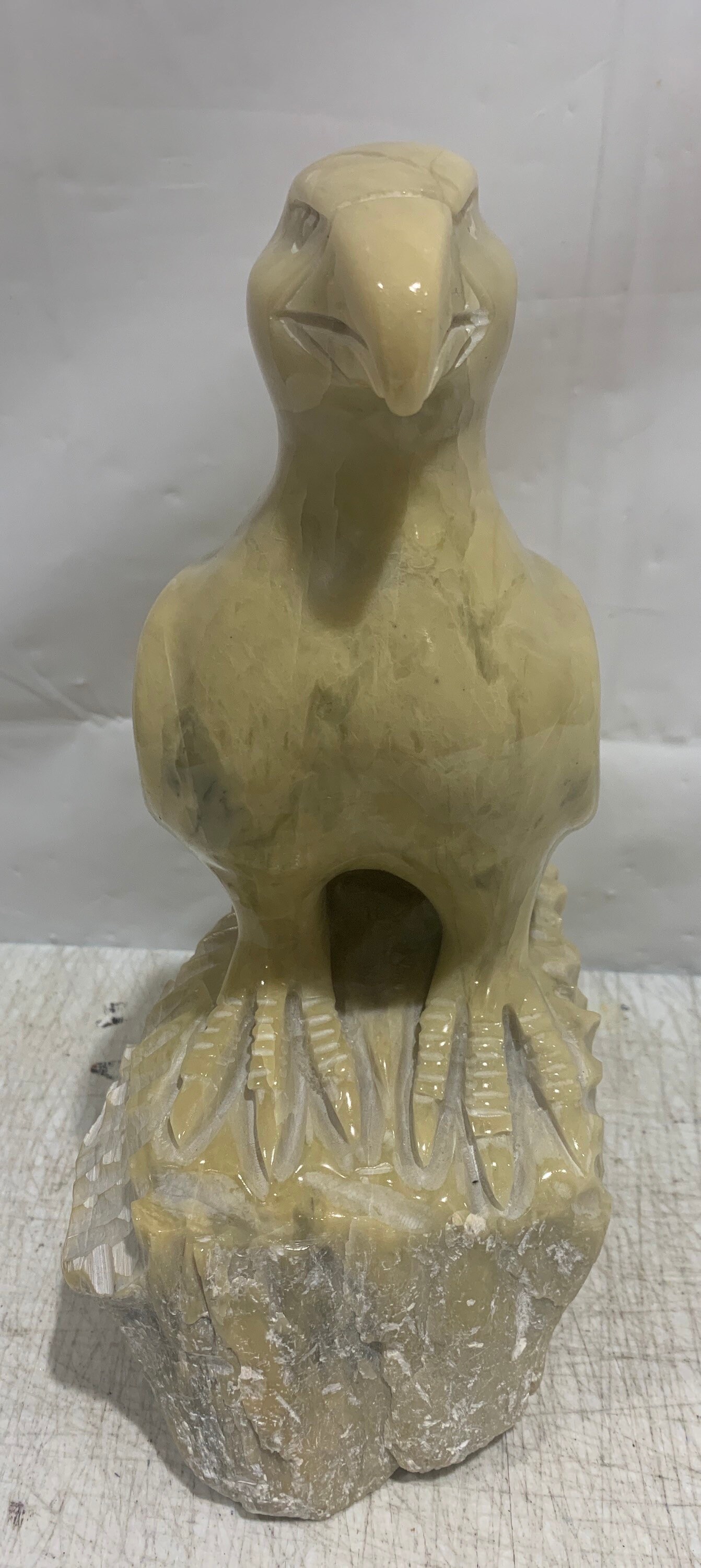 Vintage Alabaster Marble Hawk Bird Stone Statue Artist Signed C25 - Etsy