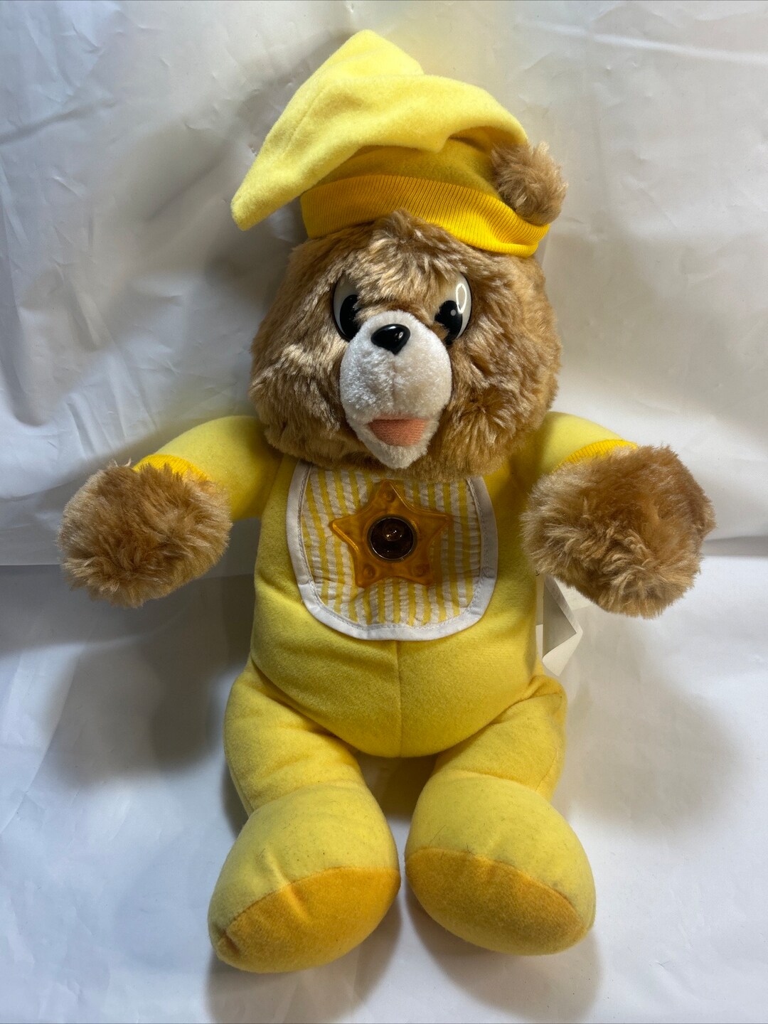 Vintage Teddy Ruxpin Nighty Lite Doll 1985 Worlds of Wonder Yellow ...