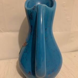 Vintage Native American Turquoise/gold Ceramic Pitcher Arizona Pottery ...
