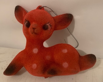 Flocked Reindeer | Etsy