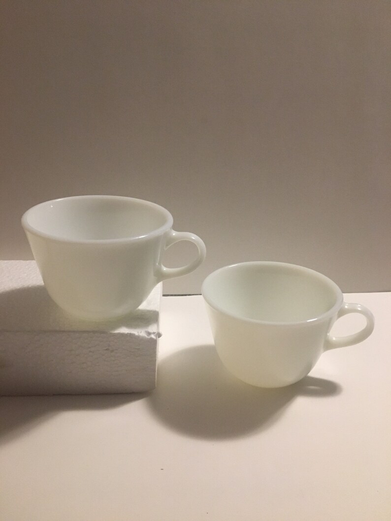 Pyrex Vintage Set of 2 White Milk Glass Coffee Tea Cup Mug - Etsy