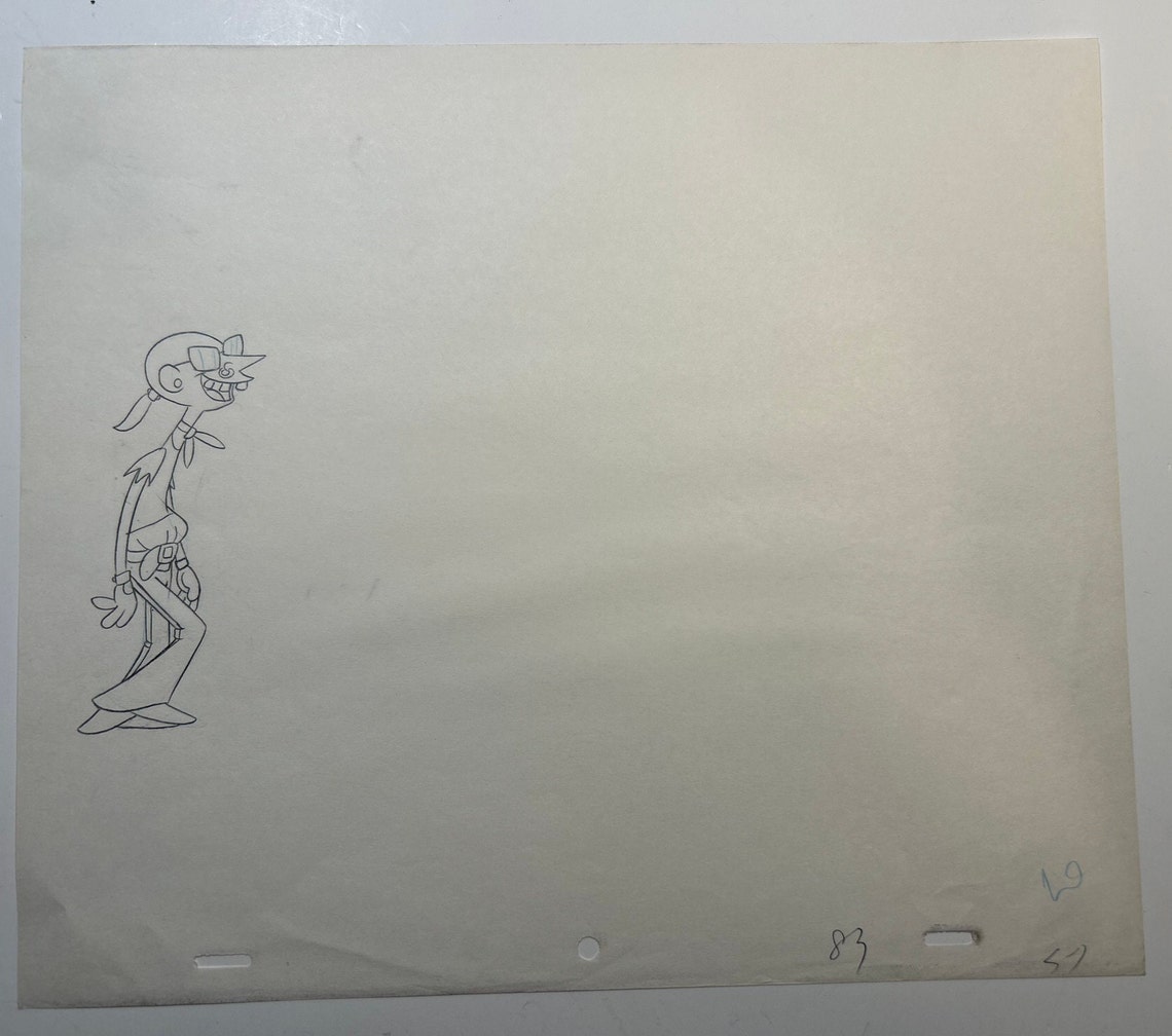 Pink Panther Muscle Cop 1999 Animation Cel COA Sketches Hanna Barbera ...