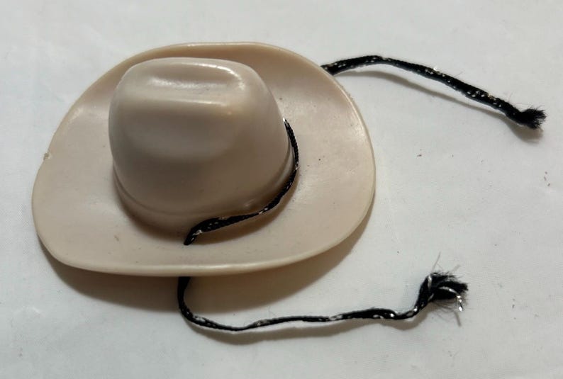 Vintage Barbie White Cowgirl Hat Cowboy Winking 80s Superstar With ...
