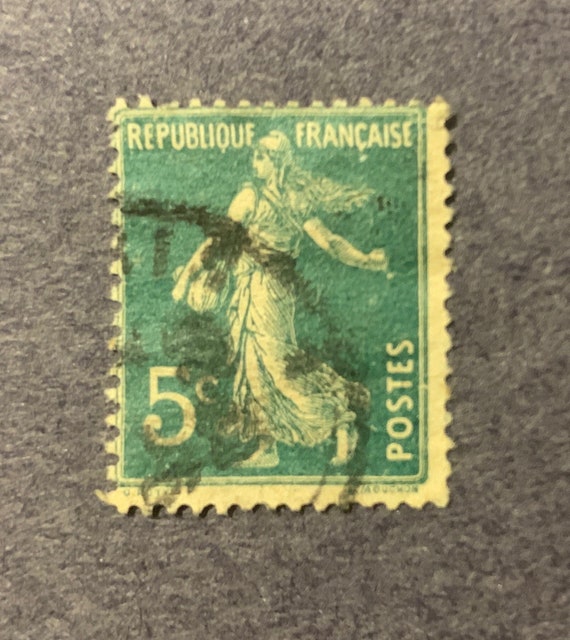 Vintage France 1940s Used 5 Cent Postage Stamp | Etsy
