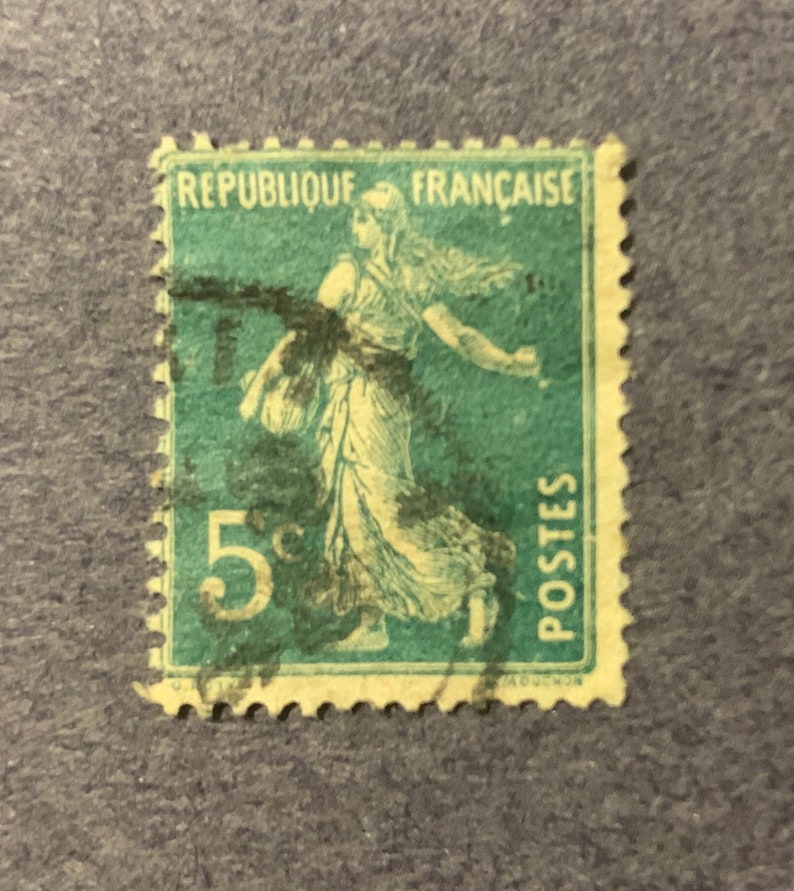 Vintage France 1940s Used 5 Cent Postage Stamp - Etsy
