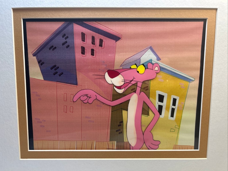 Pink Panther Pointing City 1999 Original Animation Cel COA Hanna ...