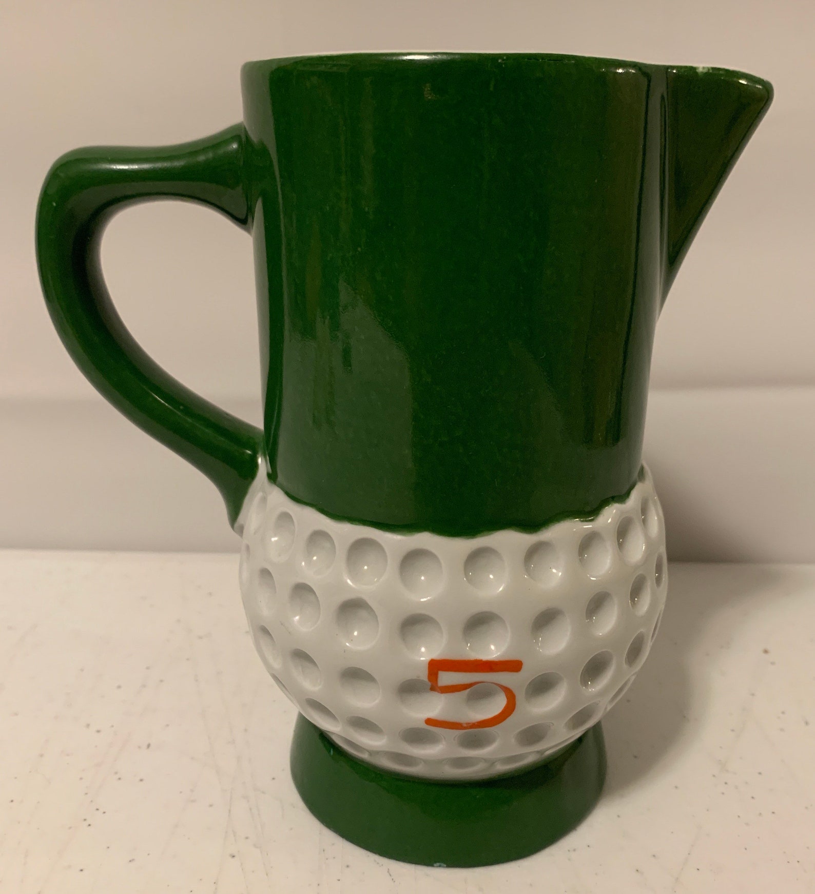 Vintage Green Ceramic No 5 Golf Ball Small Pitcher PP6894/3467 - Etsy