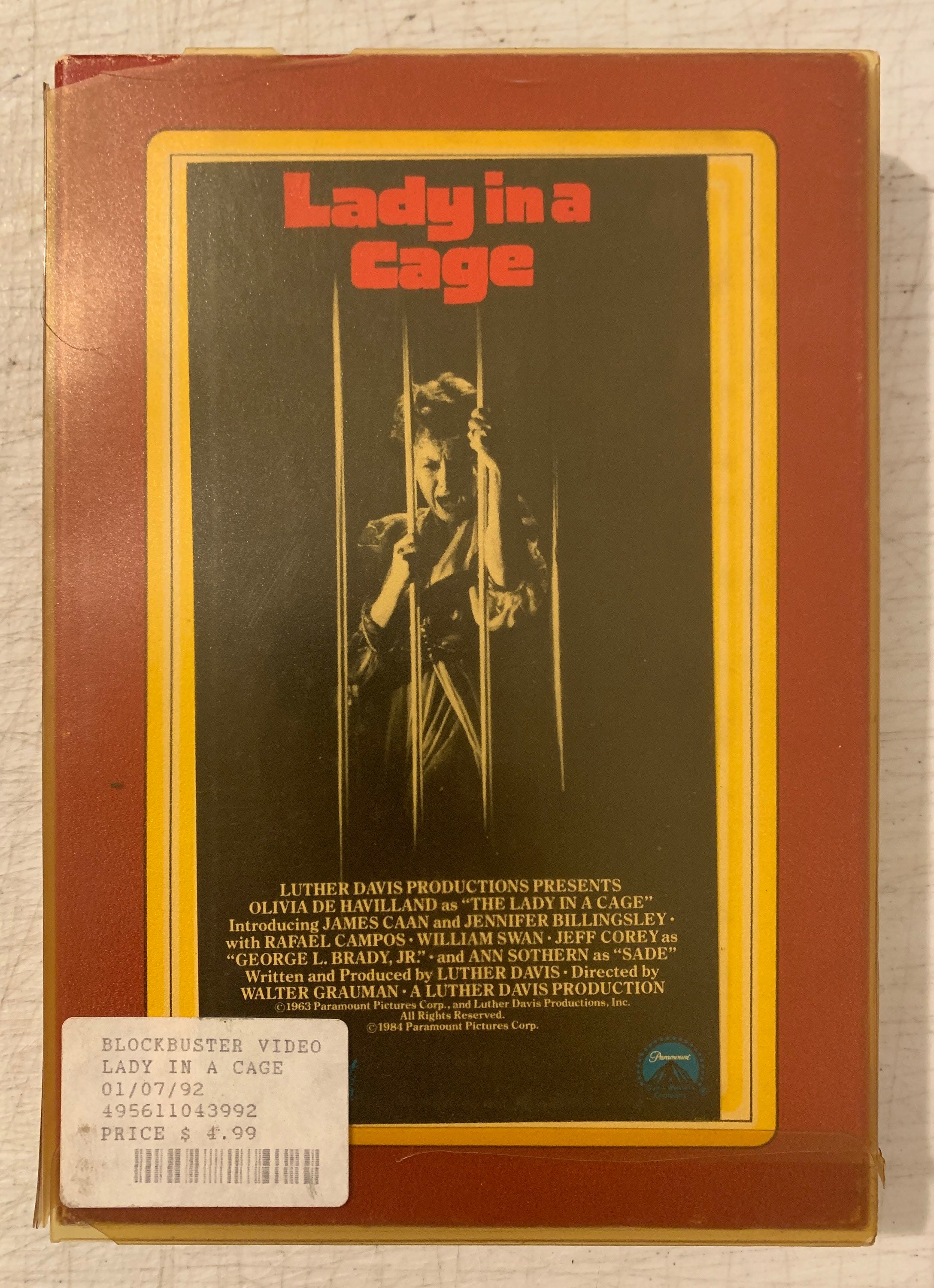Vintage Lady in A Cage VHS 1960 Blockbuster Video BO100 - Etsy